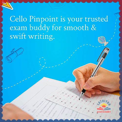 Cello Pinpoint Blue Ballpoint Pens – Pack Of 10